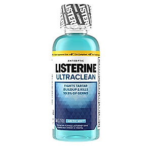 Listerine Ultraclean Oral Care Antiseptic Mouthwash to Help Fight Bad Breath Germs, Gingivitis, Plaque and Tartar, Oral Rinse for Healthy Gums & Fresh Breath, Arctic Mint Flavor, 95ml (3.2 fl oz)