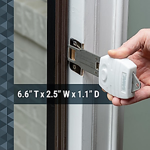 SABRE Portable Door Lock, White, Key Lock, Lightweight & Easy to Carry, Additional Home Security for Hotels, Apartments, Dorms, & Vacation Rentals, Quick Install