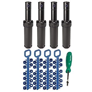 Rain Bird 5000 Series Rotor Sprinkler Heads bundle - by ItemEyes - with Nozzles and Adjustment Tool; 5004 PC model part circle 4" popup height (2 X Pack of 4)