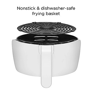 CHEFMAN Small Air Fryer Healthy Cooking, 3.7 Qt, Nonstick, User Friendly and Digital Touch Screen, w/ 60 Minute Timer & Auto Shutoff, Dishwasher Safe Basket, BPA-Free, Glossy White