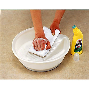 INOMATA 19070 White Rub Wash Plastic Laundry Pail