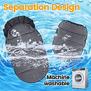 Orzbow Universal Footmuff for Stroller, Winter Warm Baby Stroller Bunting Bag, Waterproof Windproof Warm Coral Fleece Lined for Toddler Stroller Sleeping Bag (Black)