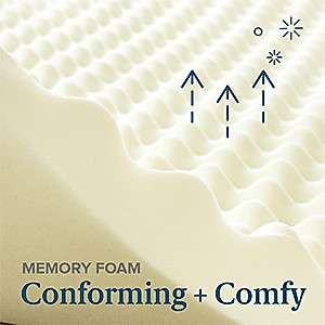 ZINUS 3 Inch Copper Cooling Memory Foam Mattress Topper with Airflow Design, King White