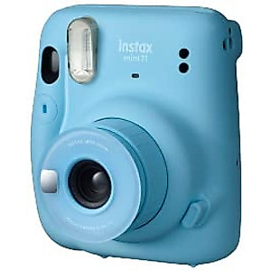 Fujifilm Instax Mini 11 Instant Camera Accessory Kit (Sky Blue) with Case, Instax Mini Film (2 Pack) and Instax Mini Sky Blue Film