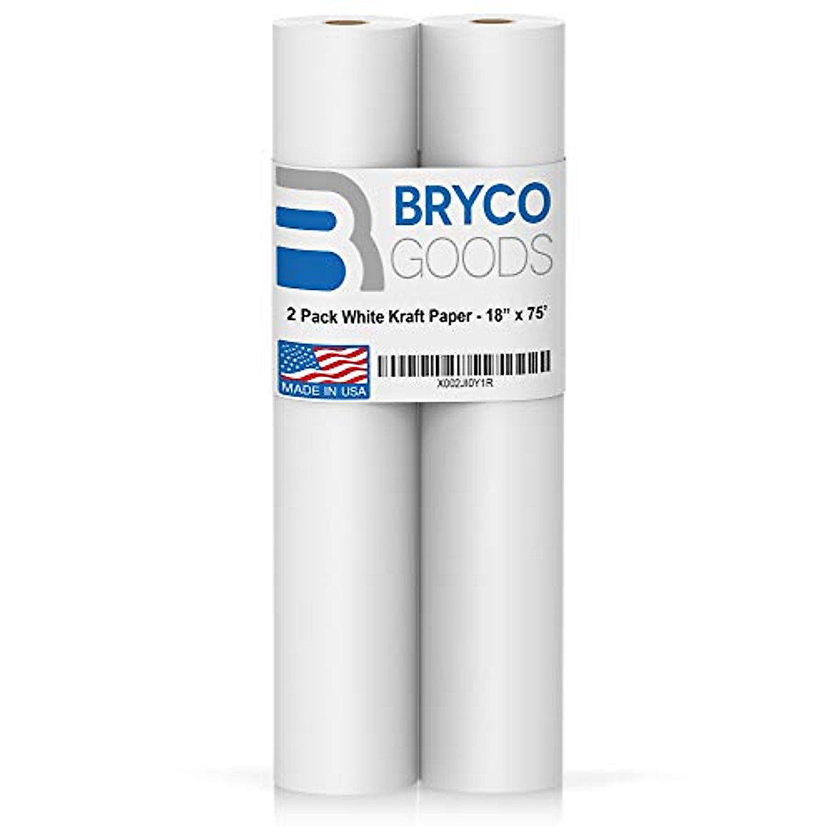 White Kraft Arts and Crafts Paper Roll – 2 Pack of 18” x 75’ (900 Inch) Rolls - Ideal for Paints, Wall Art, Easel Paper, Fadeless Bulletin Board Paper, Gift Wrapping Paper & Kids Crafts - Made in USA