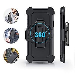 BENTOBEN iPhone 11 Case, Phone Case iPhone 11, Heavy Duty 3 Layers Shockproof Full Body Rugged Hybrid Hard PC Bumper Drop Protective Men Boys Cover for iPhone 11 with Kickstand Belt Clip Holster,Black