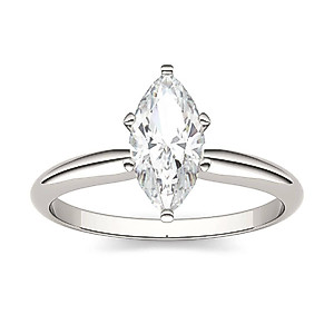 WSX Real Gold 1ct Marquise Moissanite Engagement Rings for Women Wedding Promise Infinity Rings Name Personalized for Her