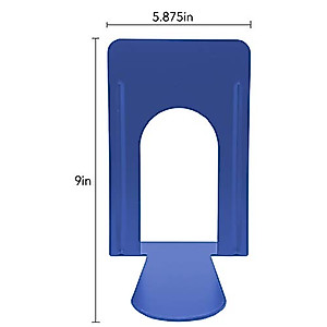 Clipco Premium Book Ends with Anti-Slip Pad 9-inch (Pack of 12) (Blue)
