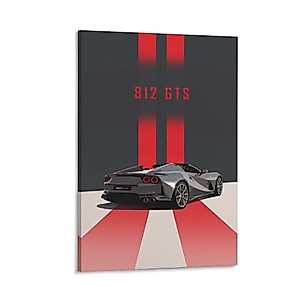 Car Poster Ferrari F40 Supercar Posters Racing Car Canvas Wall Art For Boy's Bedroom SuperCar Wall Decor Frame-style 16x24inch(40x60cm)