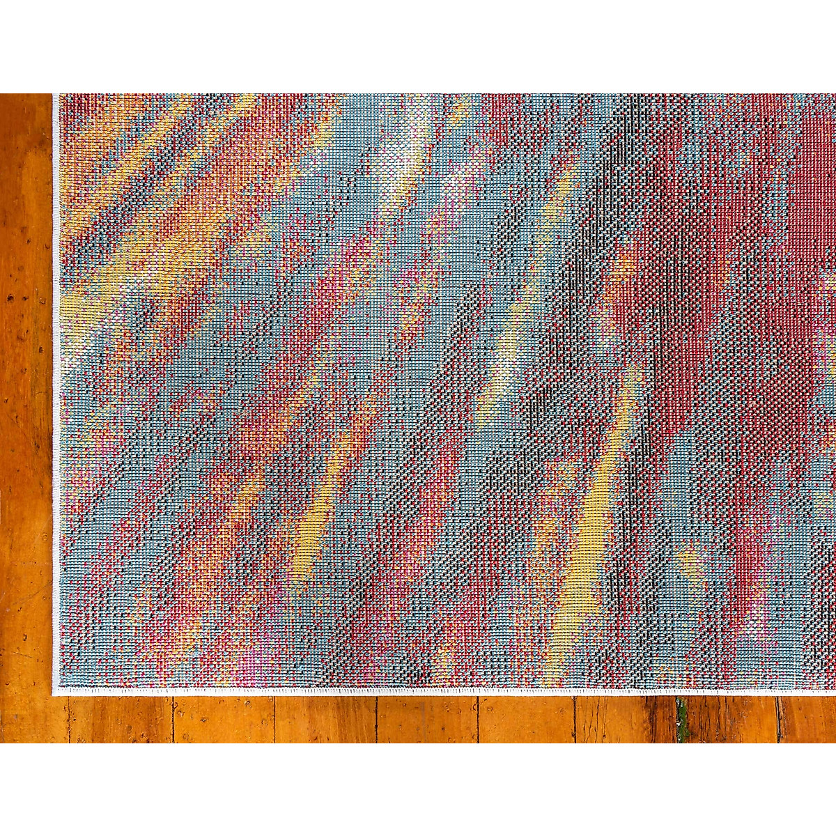 Unique Loom Lyon Collection Modern Abstract Tie-Dye Fireworks Area Rug, 9 x 12 Feet, Multi/Blue