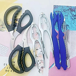 Luckkyme Seafood Tools, Lobster Crab Crackers Lobster Shellers Seafood Forks Seafood Forks(8 Pieces)