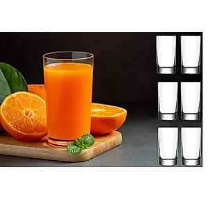 BOHEM'S Small Juice Glasses, Mini Clear Glass Cups Tumblers, Drinking Glassware for Orange Juice, Water, Milk, Coffee, Perfect for Tasting and Small Portions, Set of 6 (5 oz)