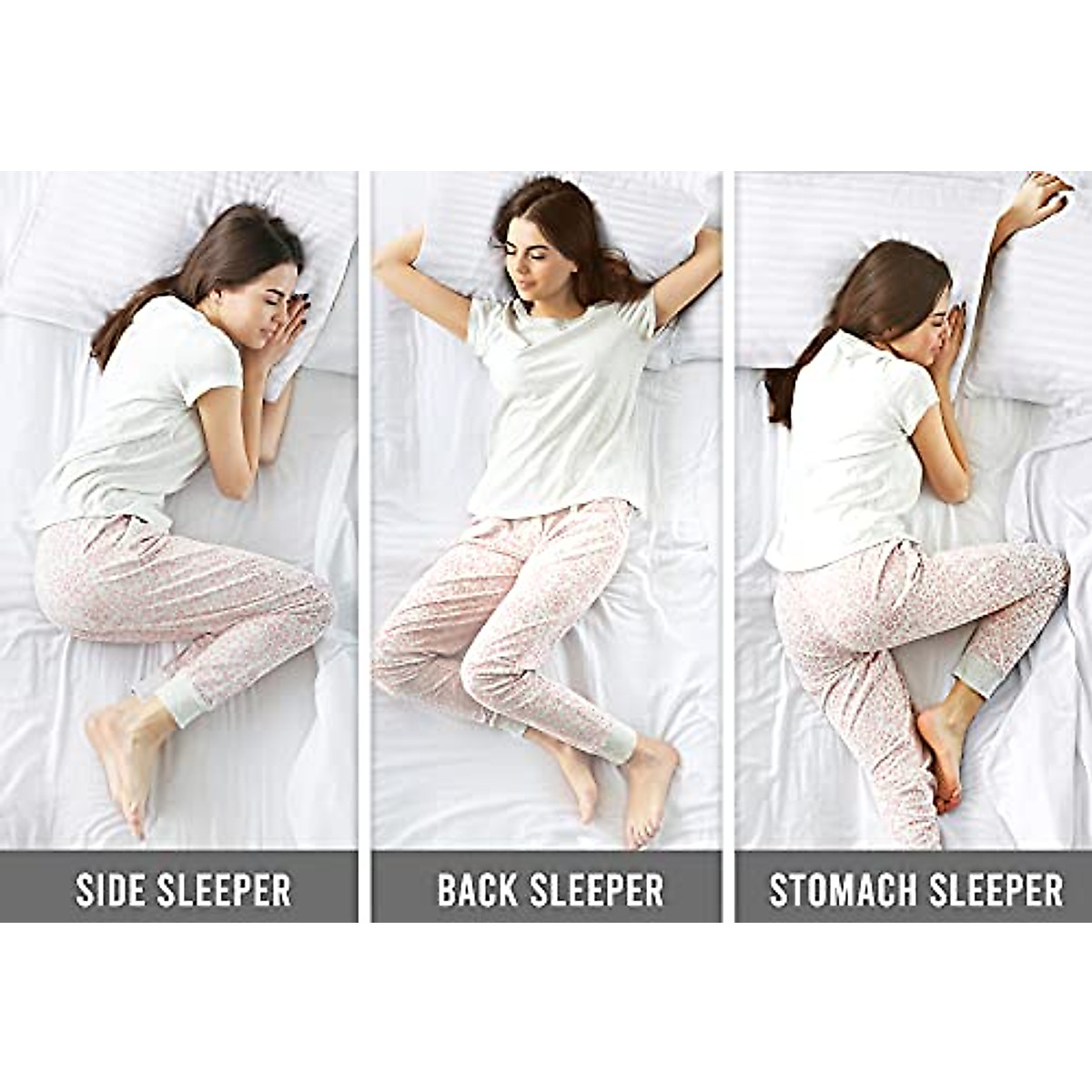 Utopia Bedding Bed Pillows for Sleeping Standard Size (White), Set of 2, Cooling Hotel Quality, for Back, Stomach or Side Sleepers