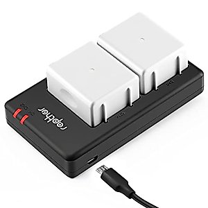 Upgraded 2-Pack 4950mAh Replacement Batteries with Charger Compatible with Arlo Pro 4/Pro 3/Ultra/Ultra 2 Wireless Security Cameras, Rechargeable 3.85V Long-Lasting Battery Life and Easy to Install