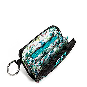 Vera Bradley Women's Cotton Petite Zip-around Wallet With RFID Protection, Island Garden - Recycled Cotton, One Size