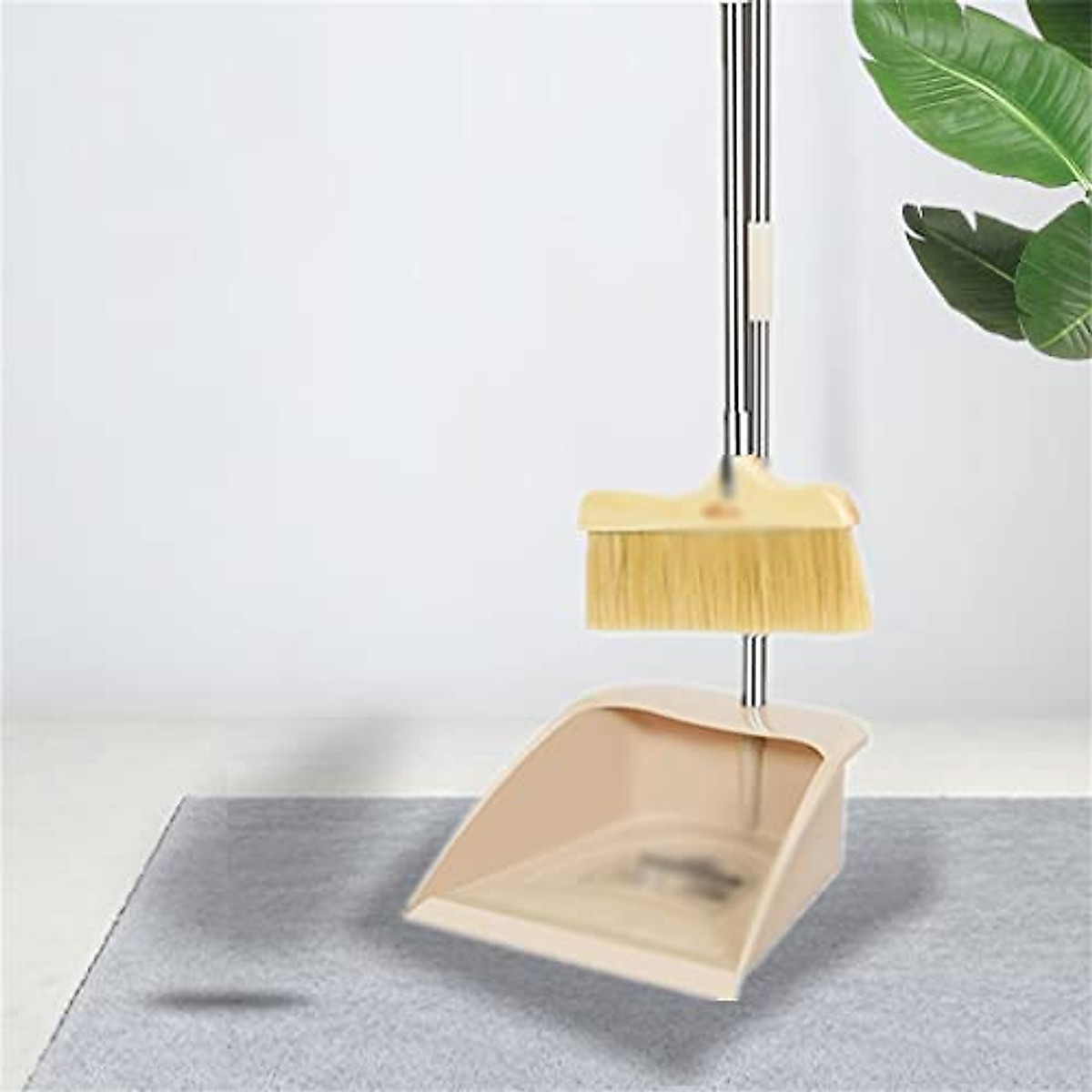 LYSLDH Sweeping Broom, Pig Bristles, Broom and Dustpan Set, Household Broom Combination, Soft Hair Broom