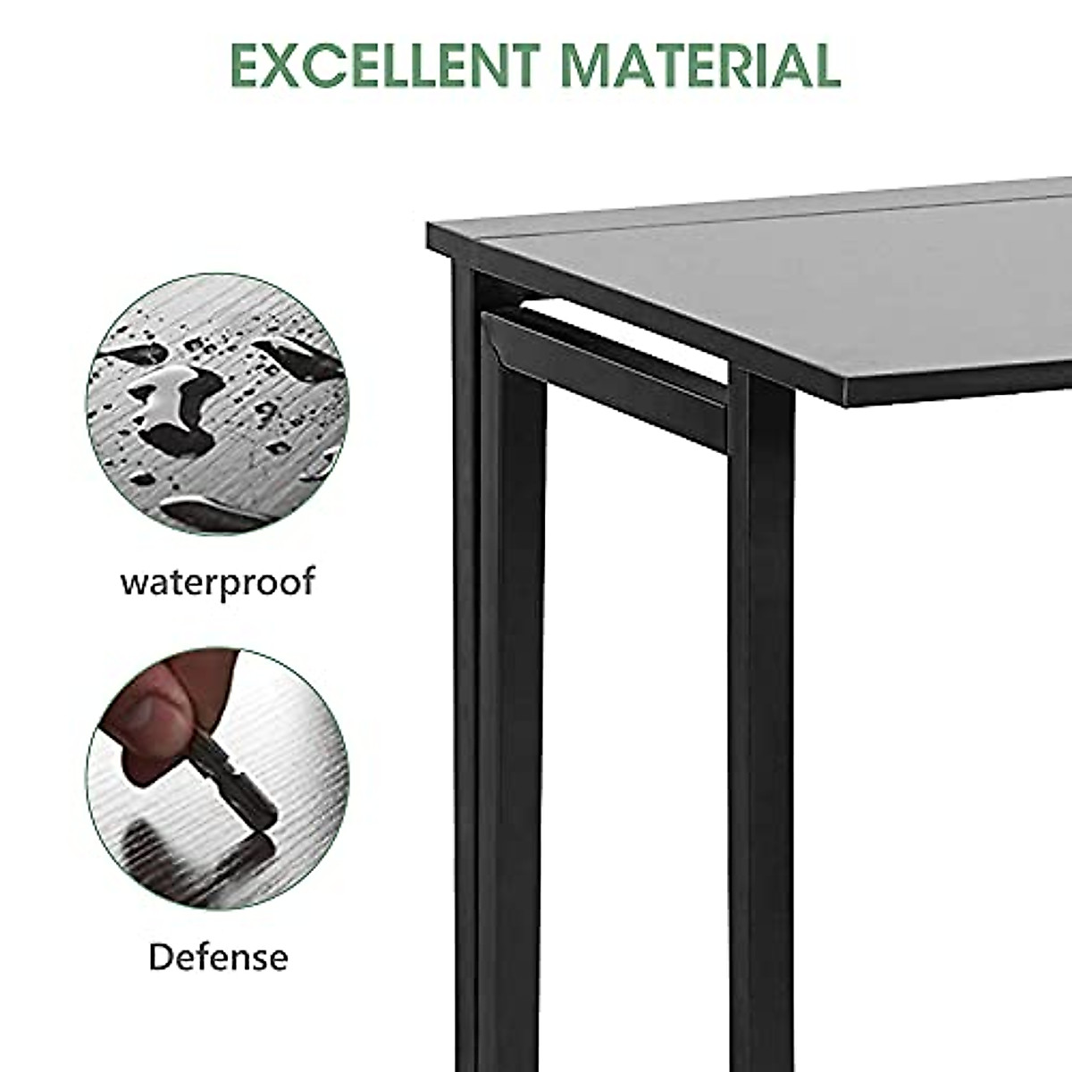 windaze 31.5" Folding Desk No-Assembly Small Computer Desk Home Office Desk Foldable Table, Laptop Table Desk, Sturdy Metal Work Desk for Small Space (31.5x17.8x28.7) (Black)
