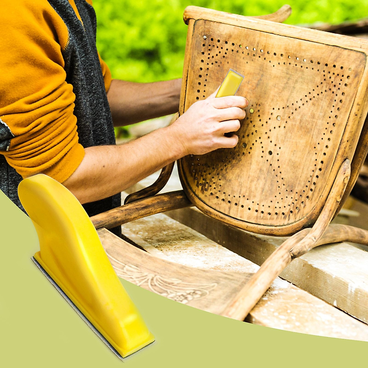 50PCS Micro Sander Paper Finger Sander Kit, 3.5” x 1” Hand Sanding Block for Small Projects, 80 120 180 240 400 Grit Wet Dry Sandpaper, for DIY Crafts Wood Metal Polishing