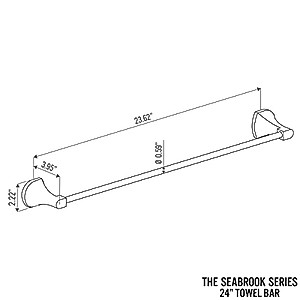 Bennington Seabrook 24-in. Towel Bar Holder Rack Bathroom Hardware Bath Accessory, Oil Rubbed Bronze