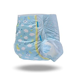 Littleforbig Adult Printed Diaper 40 Pieces (4 Packs) - Little Dreamers (Medium 28"-38")