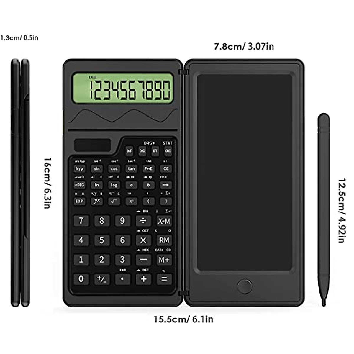 MATOLO Scientific Calculators for Students, 10-Digit LCD Screen, Solar & Battery Dual Power, 4 Function Calculator Small with Notepad for Office, Middle, High School & College, Mini Pocket Size