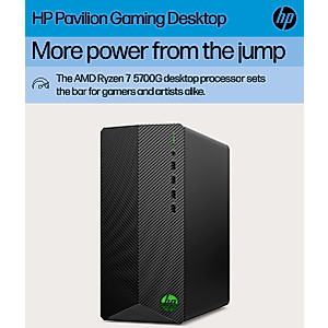 HP Pavilion Tower Desktop Computer, Octa-Core AMD Ryzen 7 5700G (Beat i7-11700K), 12GB DDR4 RAM, 4TB PCIe SSD, WiFi 6, Bluetooth, RJ-45, HDMI, VGA, Keyboard and Mouse, Windows 11 Pro, WE/PGPY