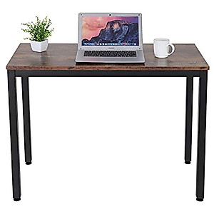Home Office Desktop Computer Desk, Home Study Writing Table Computer Gaming Table PC Laptop Table, 47/55inch Student Study Workstation Reading Writing Desk for Bedroom Living Room (Brown, 47 inch)