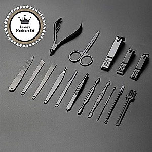 Gifts for Men/Women, Stainless Steel Manicure Set with PU leather case, Personal care tool (brown)