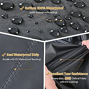 DMGOI Patio Furniture Cover Waterproof Outdoor Furniture Cover for Table and Chairs Set, 420D Waterproof Cover with 4 Windproof Buckles Fits for 12 Seats (124''Lx63''Wx29''H)