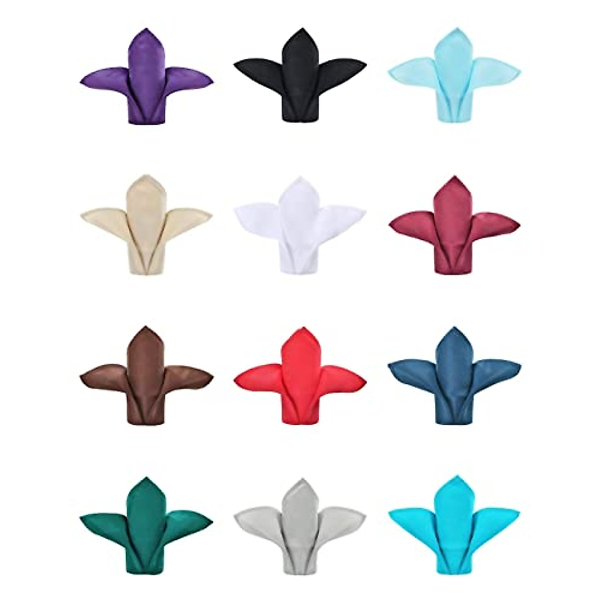 Cieltown Polyester Cloth Napkins 1-Dozen, Solid Washable Fabric Napkins Set of 12, Perfect for Weddings, Parties, Holiday Dinner (17 x 17-Inch, White)