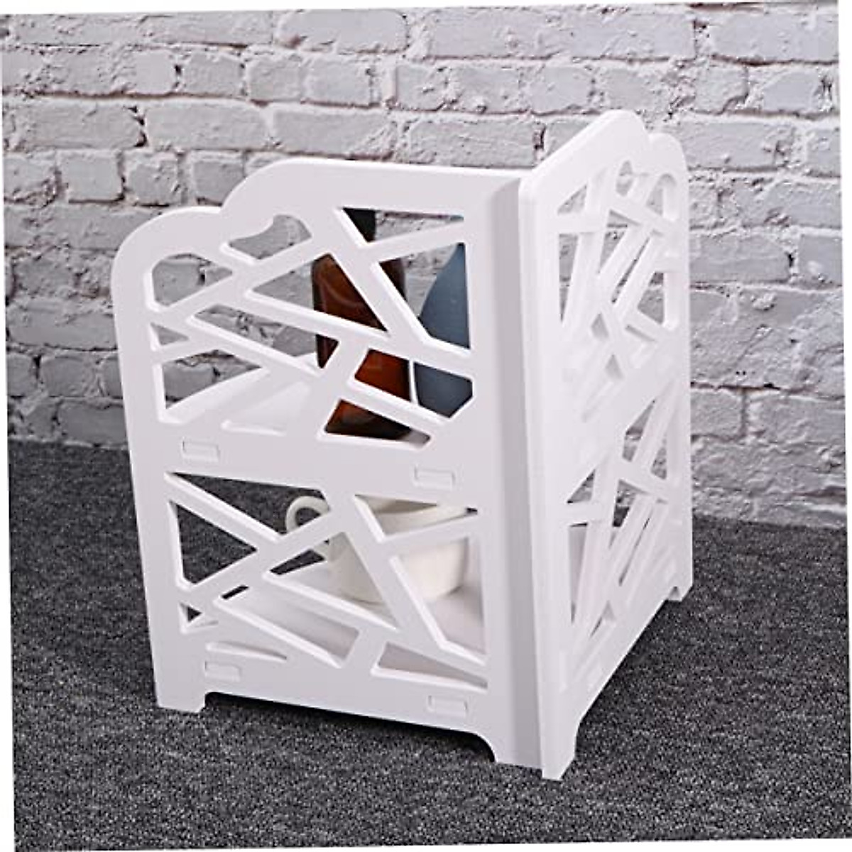 Yardwe Bathroom Racks Organizer Rack Shelf Board Floor Corner Shelf Bath Shelf Basket Shower Shelf Caddy Hollow Bathroom Rack Bathroom Storage Rack Shelf Bathroom Corner Frame Wpc White