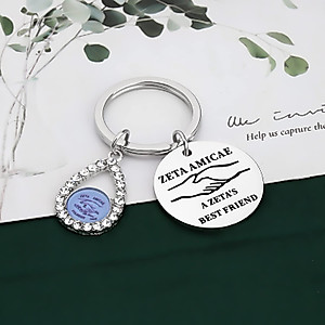 MYOSPARK Zeta Amicae Inspired Gift A Zeta's Best Friend 1948 Keychain Soror Sisters Gift Greek Sorority Jewelry Gift for Sisterhood (ZA Best Friend KC)