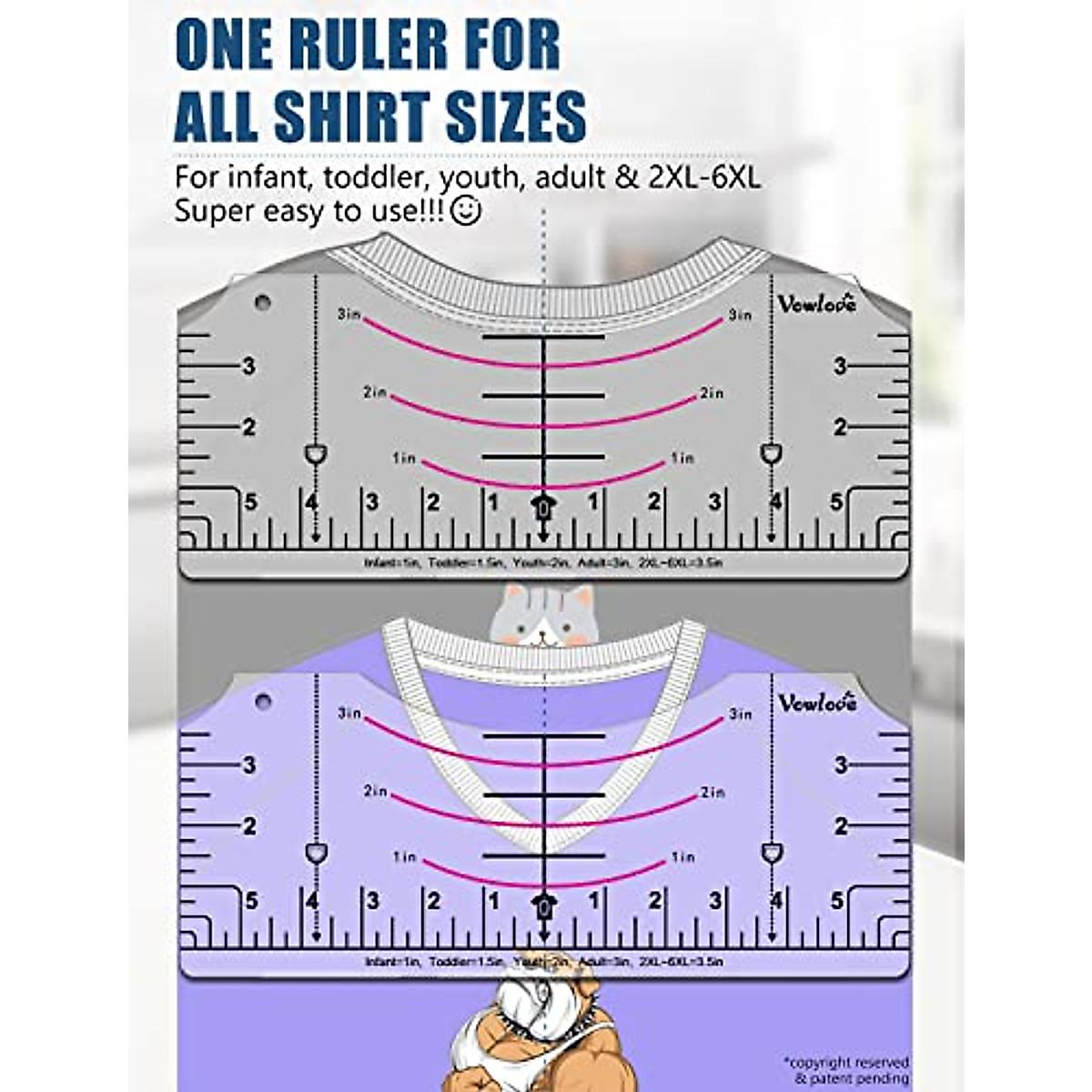 Tshirt Ruler Guide for Vinyl Alignment, T Shirt Rulers to Center Designs, Alignment Tool with Soft Tape Measure, Craft Sewing Supplies Accessories Tools for Heat Press HTV Heat Transfer Vinyl