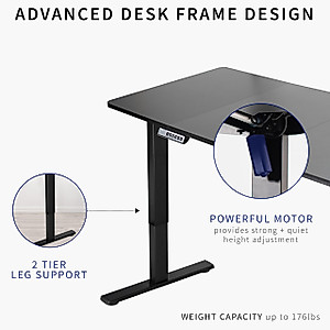 VIVO Electric 71 x 30 inch Standing Desk Workstation, Memory Controller Height Adjustment, 1B Series, Dark Gray Top Black Frame, DESK-KIT-1B7G