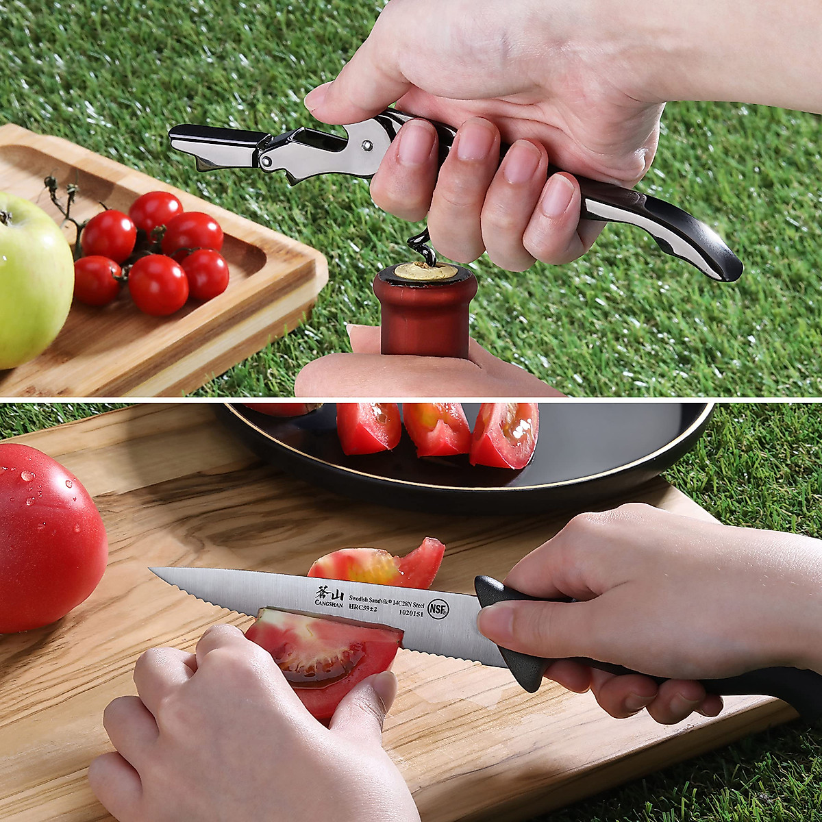 Cangshan Horizon Series 1026689 Swedish 14C28N Steel 7-Piece Travel Knife Bag Set