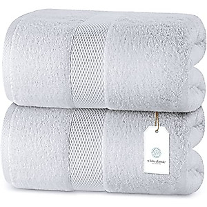 Luxury White Bath Large Towels | Set of 4 and Luxury Bath Sheet Towels Extra Large | 2 Pack Bundle