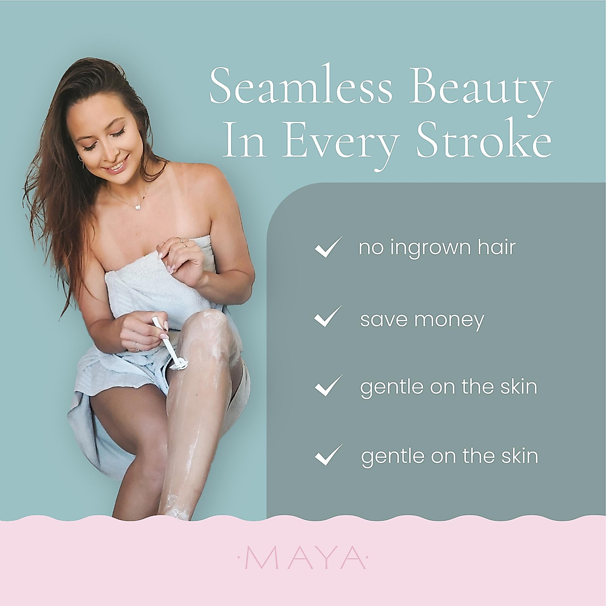 Womens Safety Razor (Pink) Metal Double Edge Razor (No Blades) Eco Friendly Ladies Shaver for Girls with Sensitive Skin