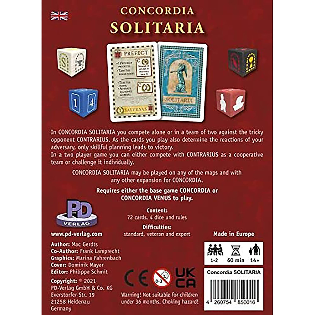 Rio Grande Games: Concordia Solitaria Expansion - Strategy Board Game Expansion to Concordia - Ages 14+, 1-2 Players, 60 Min Game Play, (RGG615)