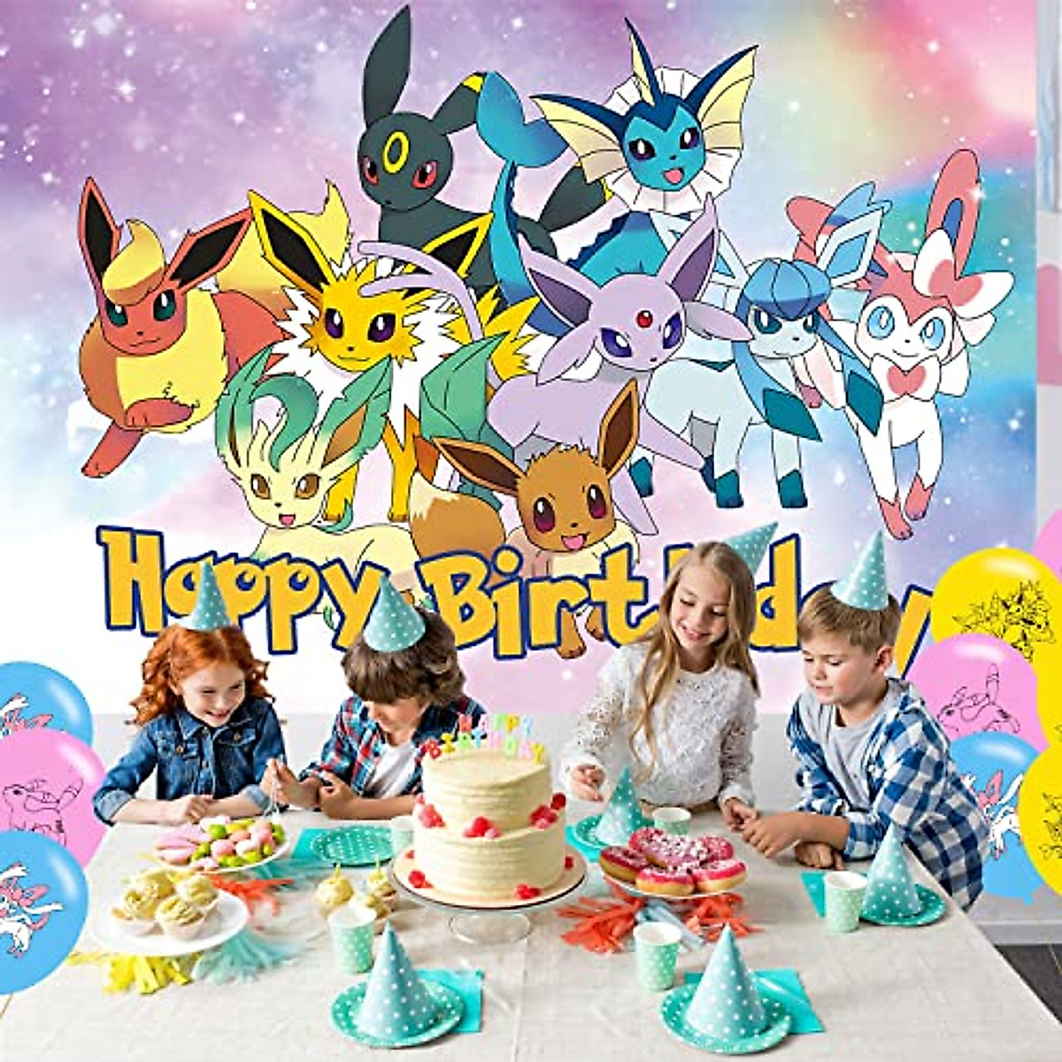 Aesthetic Evolutions Birthday Party Decoration,Aesthetic Evolutions Party Photo Background 5 x 3 FT and 18 Pcs Balloon