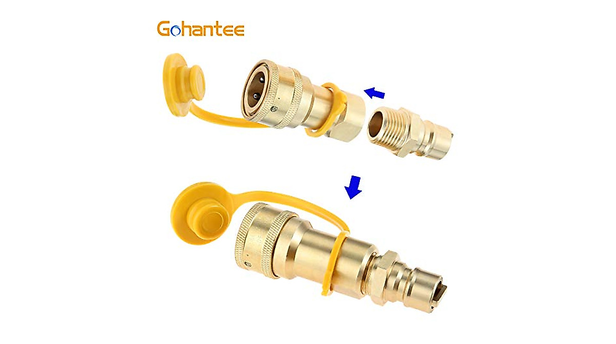 1/2" Gas Quick Connect Kit - Durable Brass Quick Disconnect Adapter