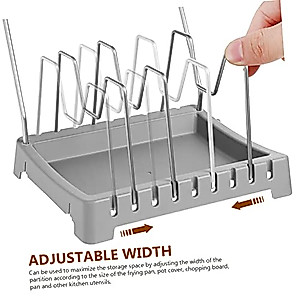 Hoement 2pcs Desktop Storage Rack Desktop Stand Metal Stand Wall Mounted Dish Drying Rack Cutting Board Rack Pan Lid Holder Pot Lid Stand Pan Cover Rest Home Supply Cooking Ladle Holder
