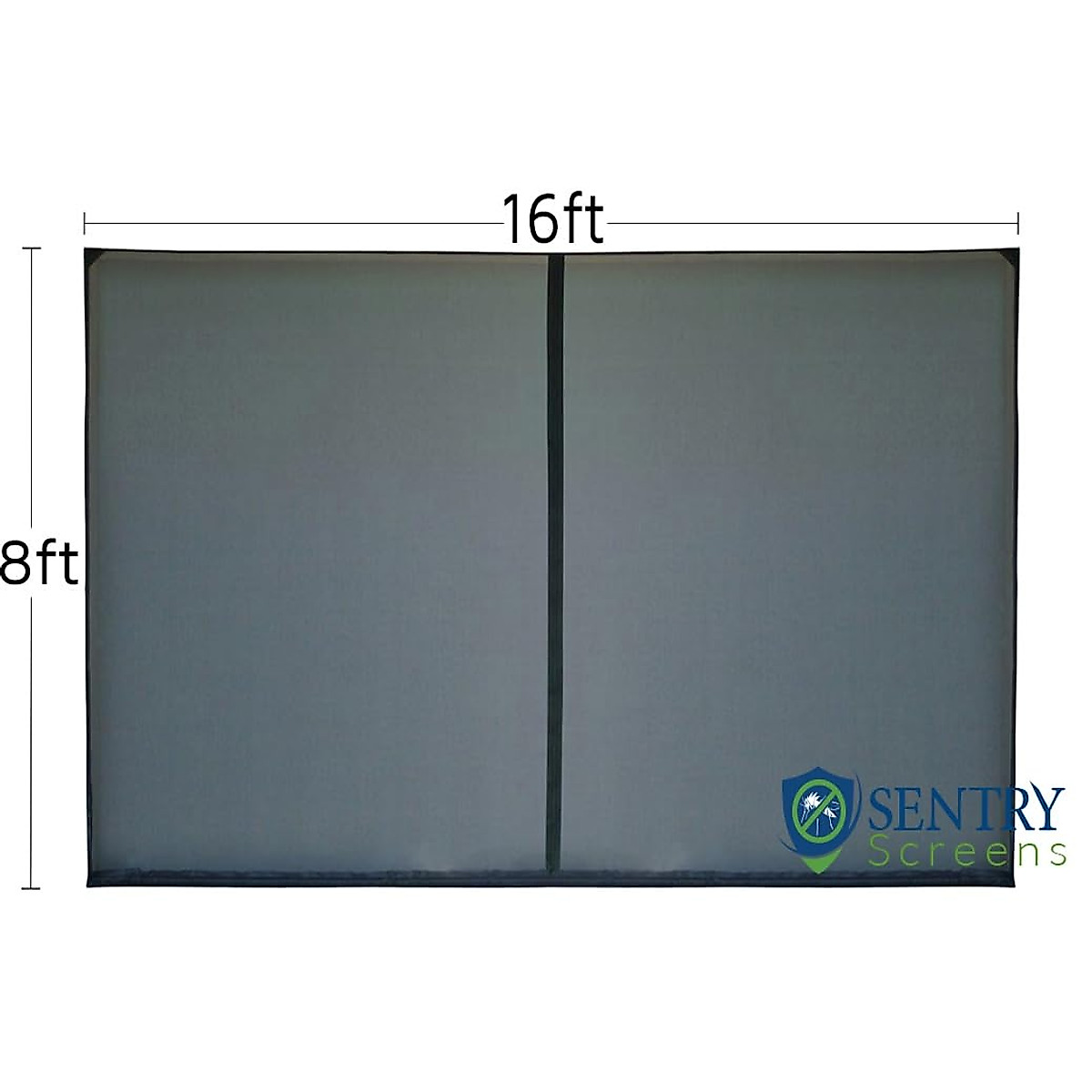 Magnetic Garage Door Screen - Double Car - 8'h x 16'w (+ Other Sizes) - 60g Fiberglass Mesh - Stronger 1,400gs High Energy Magnets - Weighted Bottom - Tie Backs - Wind Resistors - Black