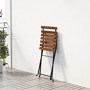 Ikea TÄRNÖ chair, outdoor foldable black/light brown stained Acacia