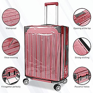JZRTravel Luggage Cover 3 Pieces Clear PVC Suitcase Covers Protector for Tsa Approved, Suitcase Cover Set for 20 24 28 inch Luggage.