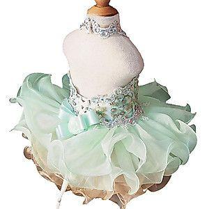 Jenniferwu G040-8 Infant Toddler Baby Newborn Little Girl's Pageant Party Birthday Dress Green Size 3-6M