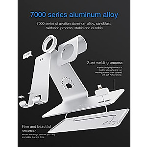 Bestand 3 in 1 Stand Holder for iPhone Mobile Phone iWatch Apple Watch and Charging Stand Station for Airpods Only (Patented, Airpods Charging Case Not Included)