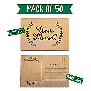 50 Moving Announcement Postcards - Fill in the Blank Change of Address - Rustic Kraft We've Moved Postcards, Change of New Address Moving Announcements, House Warming Gifts, Weve Moved Cards