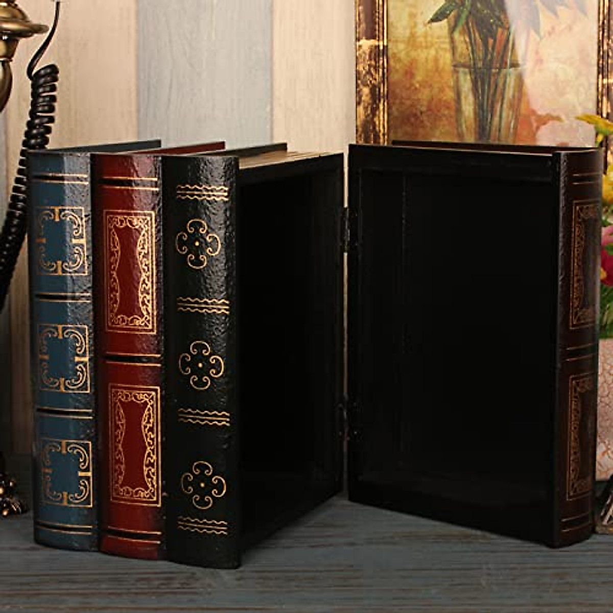 Vintage Decorative Book Boxes - Wood Storage & Decor