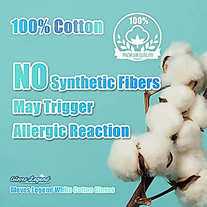 6 Pairs (12 Gloves) - Gloves Legend 100% Cotton White Gloves For Work Safety Jewelry Coin Silver Inspection For Men - Size XL