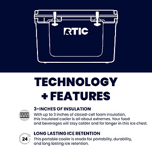 RTIC Ultra-Light 52 Quart Hard Cooler Insulated Portable Ice Chest Box for Beach, Drink, Beverage, Camping, Picnic, Fishing, Boat, Barbecue, 30% Lighter Than Rotomolded Coolers, Mardi Gras